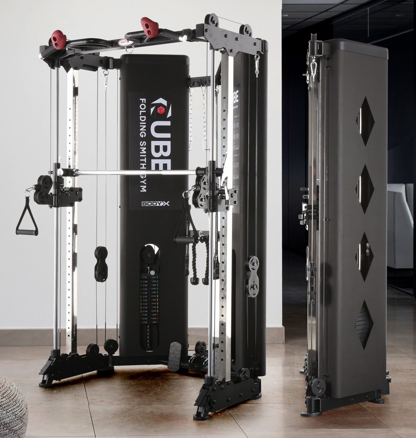 Bodyx Folding Cube Smith Machine Functional Trainer Combo - Home Gym ...